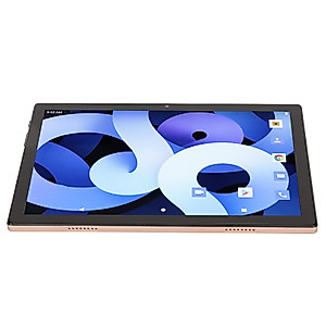 DAUERHAFT Digital Tablet, Dual Cards Dual Standby 12GB RAM 512GB ROM 10.1 Inch Tablet for Video for Working (Gold Color)