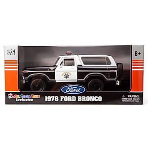 All Star Toys Exclusive 1978 Ford Bronco Ranger XLT California Highway Patrol CHP Police 1:24 Diecast Model Car Law Enforcement Motormax 76985 (Highway Patrol)