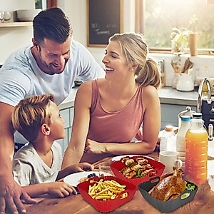 IJIAMY 3 Pack Air Fryer Silicone Liners, 8 inch Silicone Air Fryer Liners Pot, Heat Resistant Easy Cleaning Silicone Air Fryer Basket, Replacement of Air Fryer Liners Paper for 5 Qt Air Fryer Oven