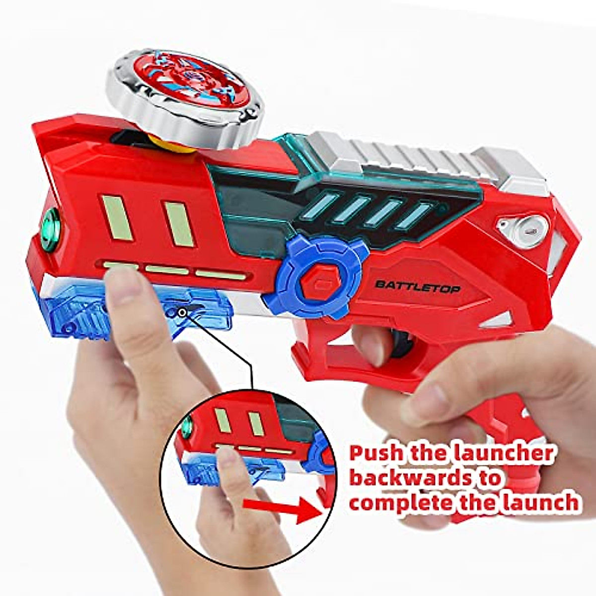 Bey Battling Top Burst Gyro Toy Set with 4 Spinning Top Burst Gyros 1 Toy Launchers Combat Battling Game Gifts for Boys Children Kids Ages 6+