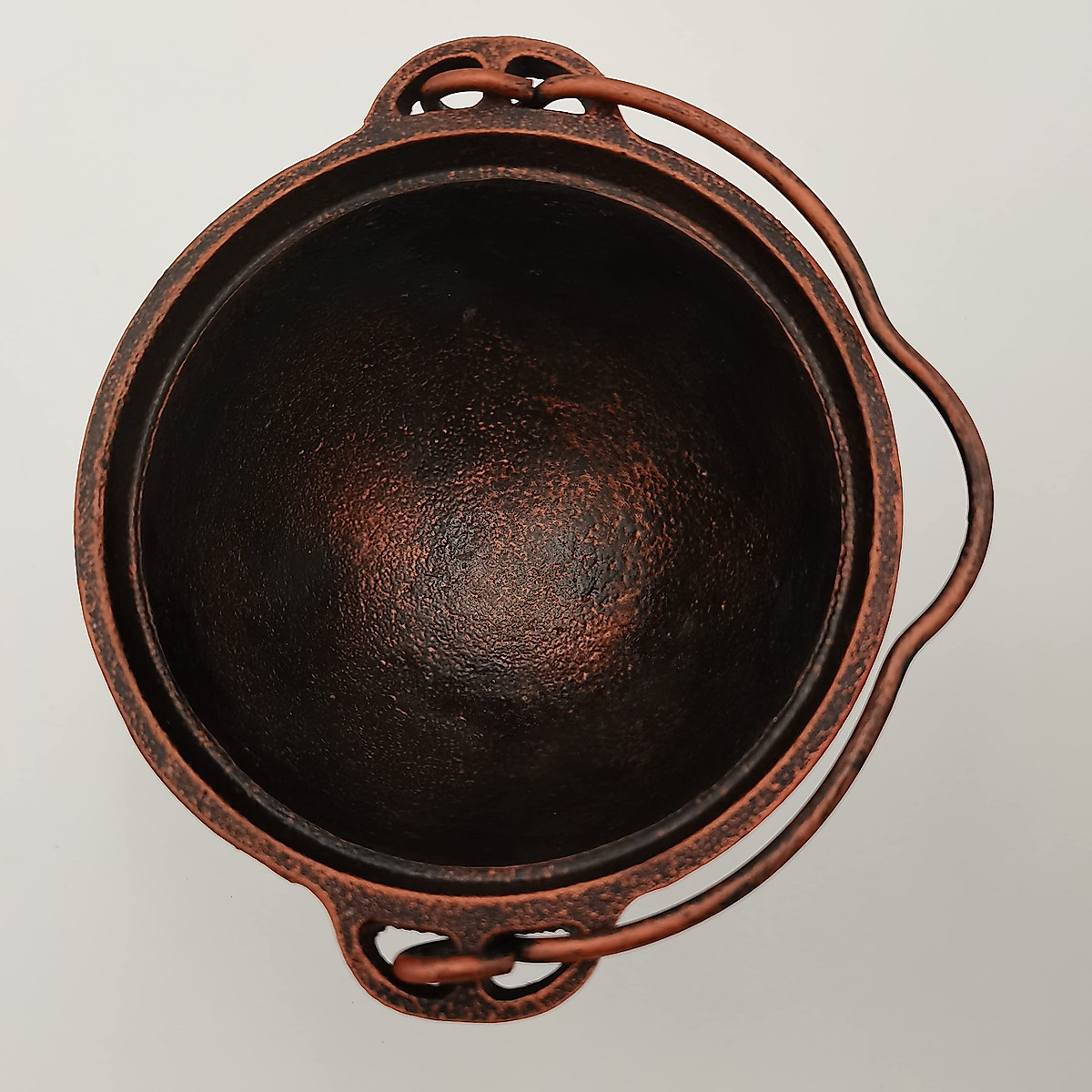 YIMIFLA Incense Burner Holder with Lid and Handle Cast Iron Cauldron 4.9" Frankincense Resin Charcoal Incense Burner Great for Yoga, Spa Aromatherapy, Smudging, Ritual & Blessings (Red Bronze)