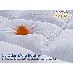 QUEEN ROSE Mattress Topper Queen, Extra Thick Mattress Pad Pillowtop for Back Pain Relief, Soft Bed Cover for Firm Mattress, Plush Overfilled Down Alternative Mattress Protector
