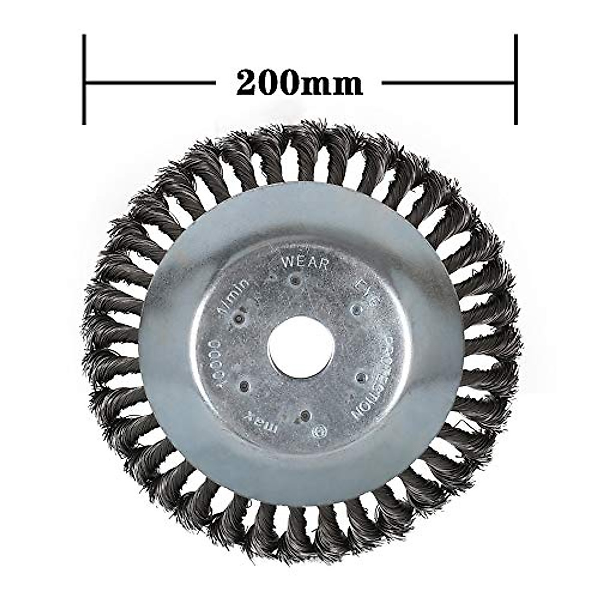 8 Inch Wire Wheel Brush Trimmer, Replacement Garden Grass Weed Lawn Mower Weeding Tray with 1 Inch (25mm) Hole for Rust Removal Paving Stone Pavement Joints or Driveway
