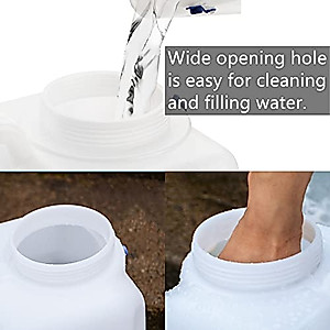 Dicunoy Water Container with Spigot, 4 Gallon Camping Drinking Water Storage Jug, Portable Thick Slim Water Dispenser Carrier for Vehicle, Car, Outdoor, Hiking, Emergency, Hurricane Supplies