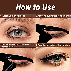 TailaiMei Eyeliner Stencils, Soft Silicone Material Smoky Eyeshadow Applicators Guide Template Tool