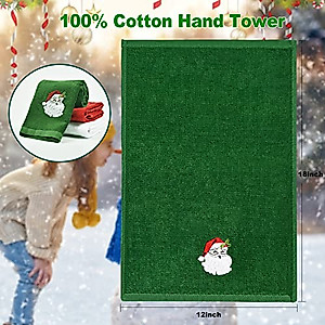 Afaris Christmas Hand Towels 16 x 25 Inch, Pure Cotton Soft Towels for Drying & Cleaning, Xmas Claus Snowman Trees for Bathroom Kitchen Wash Basin,Holiday Home Decor Set of 3(Red, White,Green)