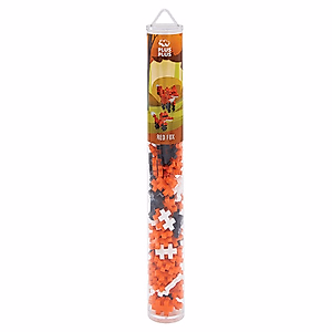 PLUS PLUS – Mini Maker Tube – Red Fox – 70 Piece, Construction Building Stem Toy, Interlocking Mini Puzzle Blocks for Kids
