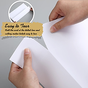 Sabary 500 Sheets Double Sided Printable Raffle Tickets 8.5 x 11'' Perforated Cardstock for Ticket with Tear Away Stub Raffle and Event Ticket 67lb Compatible Laser Inkjet Printer (2.75 x 8.5'')