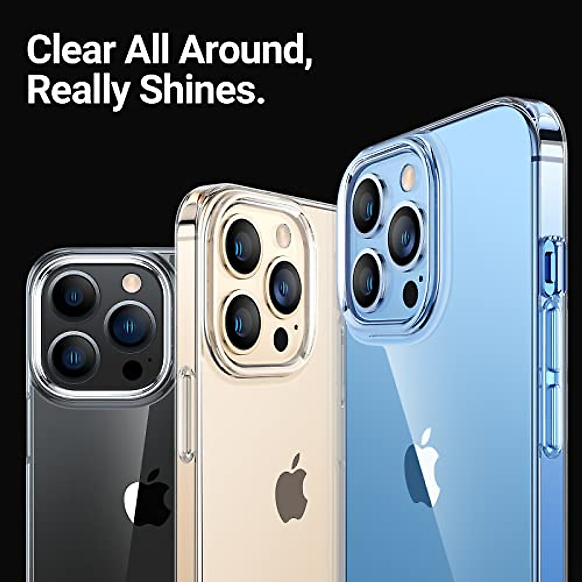 TORRAS Crystal Clear iPhone 13 Pro Max Case, [Long Lasting Clarity] Ultra-Thin Slim Fit iPhone 13 Pro Max Phone Case, Soft Silicone Cover Phone Cases for iPhone 13 Pro Max 6.7 inch, Crystal Clear