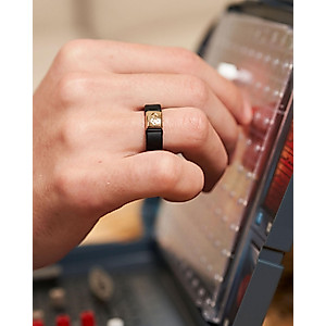 Rinfit Silicone Rings for Men - Mens/Womens Silicone Wedding Bands - Infinity Ring with Metal Plate - Rubber Rings Men/Women - Metalnfinity Collection - Gold & Black - Size 11