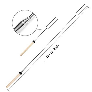 Fzbjayoon Marshmallow Roasting Sticks Set of 15 Smores Skewers Camping Cookware 32 Inch Campfire Roasting Sticks for Kids