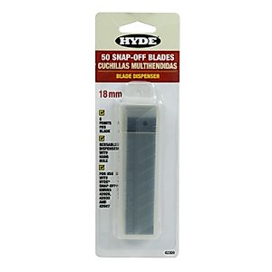 HYDE 42359 Replacement 18mm Snap-Off Blade Dispenser, 50 Blades