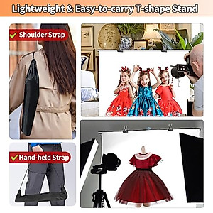 YAYOYA Portable T-Shape Backdrop Stand Kit 26 Inches Wide, Adjustable Small Desktop Photo Background Stand, Sturdy T Shape Support Stand Back Drop Holder with 2 Clip Clamps for Photography