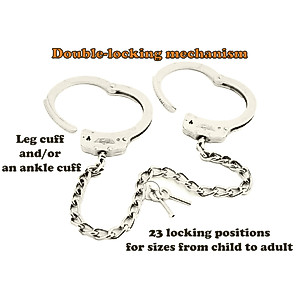 Campco UZI-HC-LEG 16-Inch Twist Chain Double Lock Leg Irons, Silver