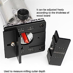 for Wood Router Slotting Locator 2 in 1 Slotted Base Fastening Bracket Guide for 65mm Wood Trimmer Machine with Invisible Slotting 1/4 Mill Bits and Cabinet Connectors