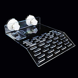 Turtle Basking Platform, Turtle Tank Platform Aquarium Animal Transparent Sink Wharf, Reptile Habitat, Climbing shelf Turtle Tank Dock Floating Decor with Sucker Cap