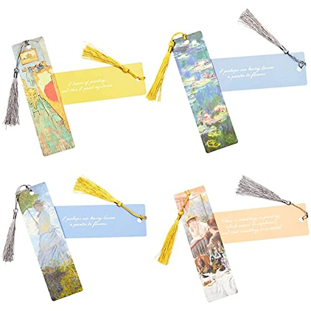 Tassel Bookmarks, Impressionist Art (7 x 2 in, 24 Pack)