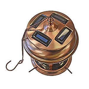 Arched Lattice Solar Powered Led Bird Feeder for Yard Outside Outdoor Garden Decoration Hanging Birdfeeder - Antique Copper