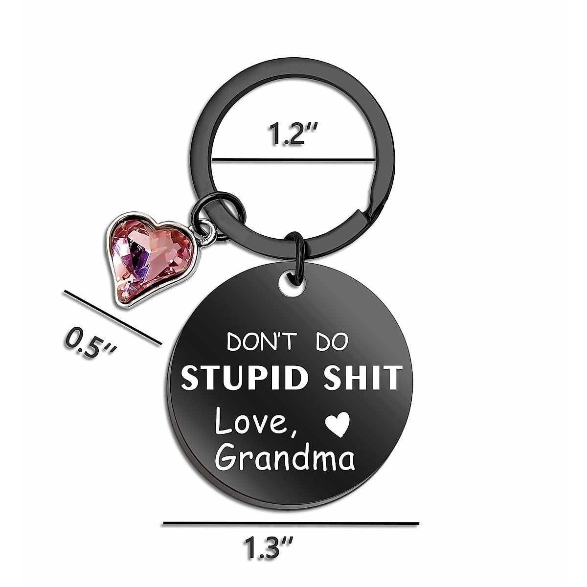 Funny Birthday Gifts for Grandson Granddaughter from Grandma Don't Do Stupid Keychain Funny Sarcasm Gift for Women Men Friend Teenager Boy Girl Humor Gag Gifts Grandma to Kid Stocking Stuffer