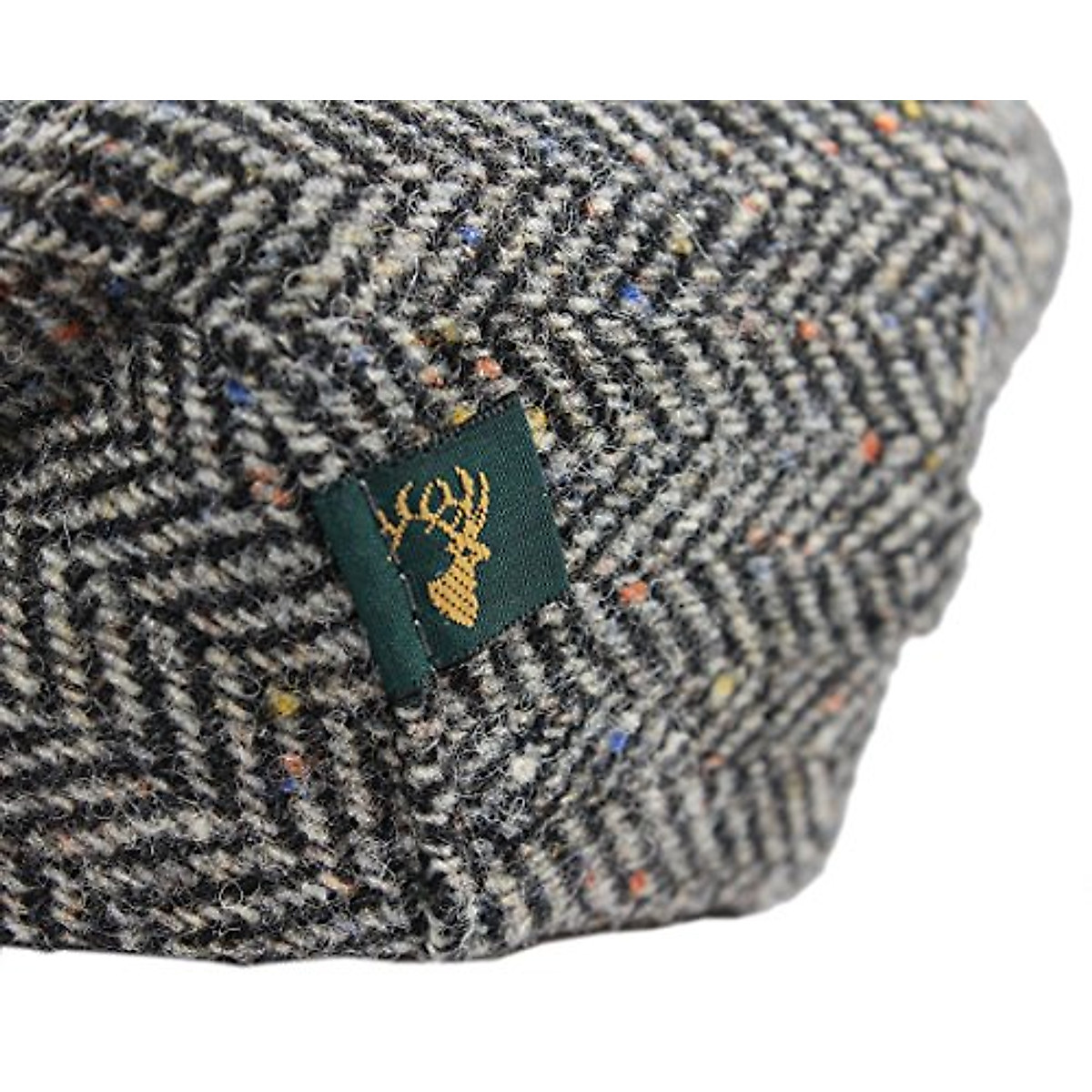 Mucros Weavers Men’s Irish Flat Cap Wool Grey Herringbone Made in Ireland Medium