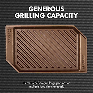 FINEX 15" Cast Iron Lean Grill Pan, Modern Heirloom, Handcrafted in the USA, Pre-seasoned with Organic Flaxseed Oil