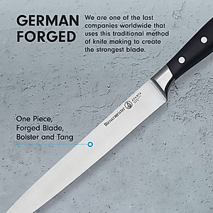 Avanta by Messermeister, Slicer | POM Handle | 10" Premium kitchen cutlery. Stainless steel, Rust resistant, Easy to maintain., Black, (L7688-10)