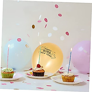 jojofuny 30pcs New Year's Day Latex Balloons Flag Banner Garland Metalic Balloons Number Ballons Christmas Balloon New Year Balloons Gold Confetti Balloons Cheers Pattern Balloon Arch