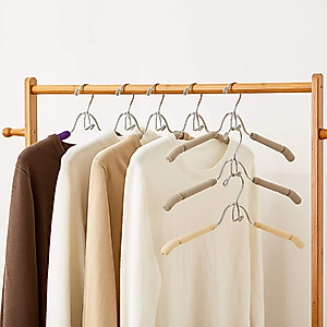 Curious Fish 4PCS Standard Hangers Skirt hangers hooker design heavy duty durable space saving Closet Hanger Multi-layer Skirt Tie Hanger Non-Slip Organiser Jeans Slack Clothes rack pants Coat Garment