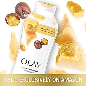 Olay Ultra Rich Moisture Body Wash for Women, Deeply Nourishes, Vitamin B3 Complex, Clinically Proven, Shea Butter Scent, 22 fl oz (Pack of 4)