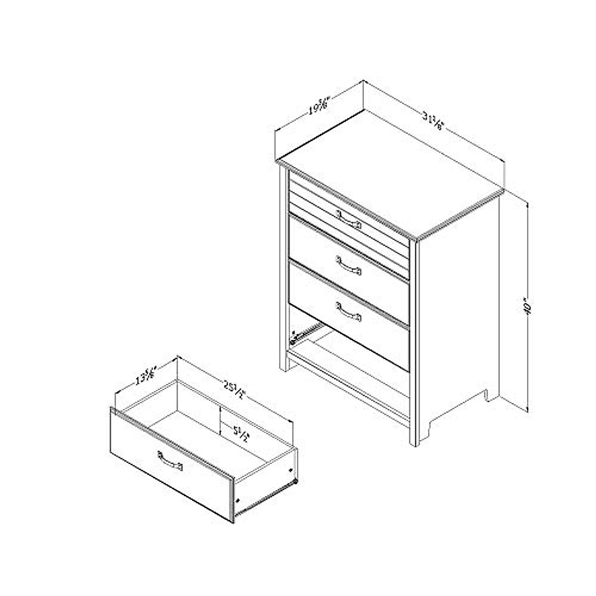 South Shore Ulysses 4-Drawer Chest, Fall Oak