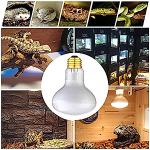 OMAYKEY 50W 2 Pack Basking Spot Heat Lamp Bulb Soft White Glow UVA Glass Cover Heat Lamp/Bulb/Light for Lizard Chameleon Bearded Dragon Snake Aquarium Reptile & Amphibian
