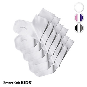 SmartKnitKIDS Seamless Sensitivity Socks, X-Large, White - 6 Pack - Made in USA