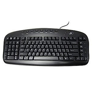 Ergonomic Left Handed Keyboard for Business/Accounting - 8 Multimedia Hotkeys - Eliminates RSI and Carpal Tunnel - Patented Natural_Reduce Back and Shoulder Strain to Improve Posture(REFURBISHED)
