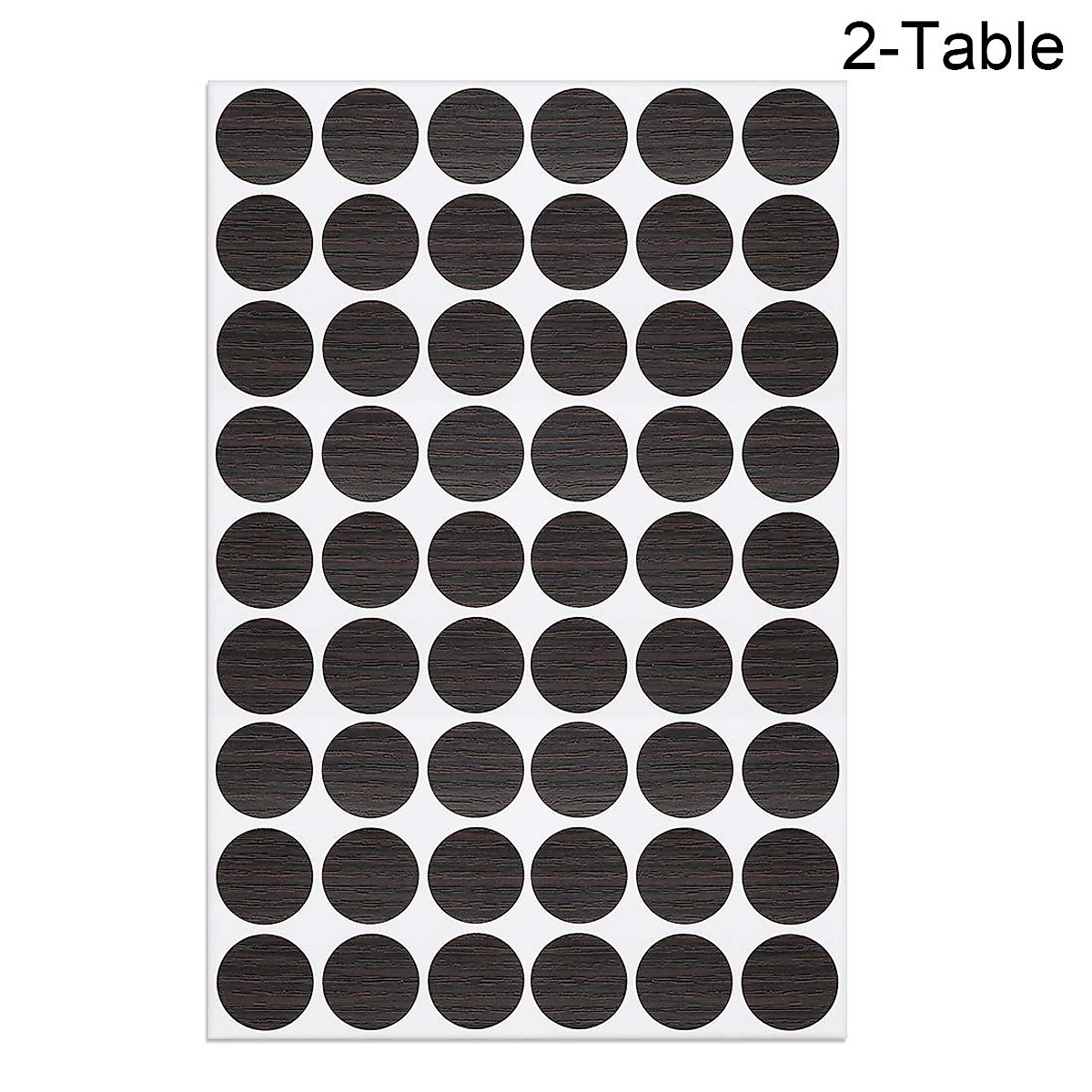 uxcell Screw Hole Covers Stickers Textured Plastic Self Adhesive Stickers for Wood Furniture Cabinet Shelve Plate 21mm Dia 108pcs in 2Sheet Dark Coffee with Grain