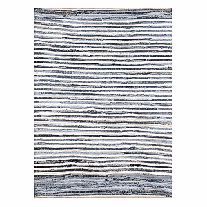 RAJRANG BRINGING RAJASTHAN TO YOU 4' x 6' Reversible Area Rugs Blue Denim Chindi Rag Rug Hand Woven Boho Eco Friendly Recycled Material for Farmhouse Home Decor