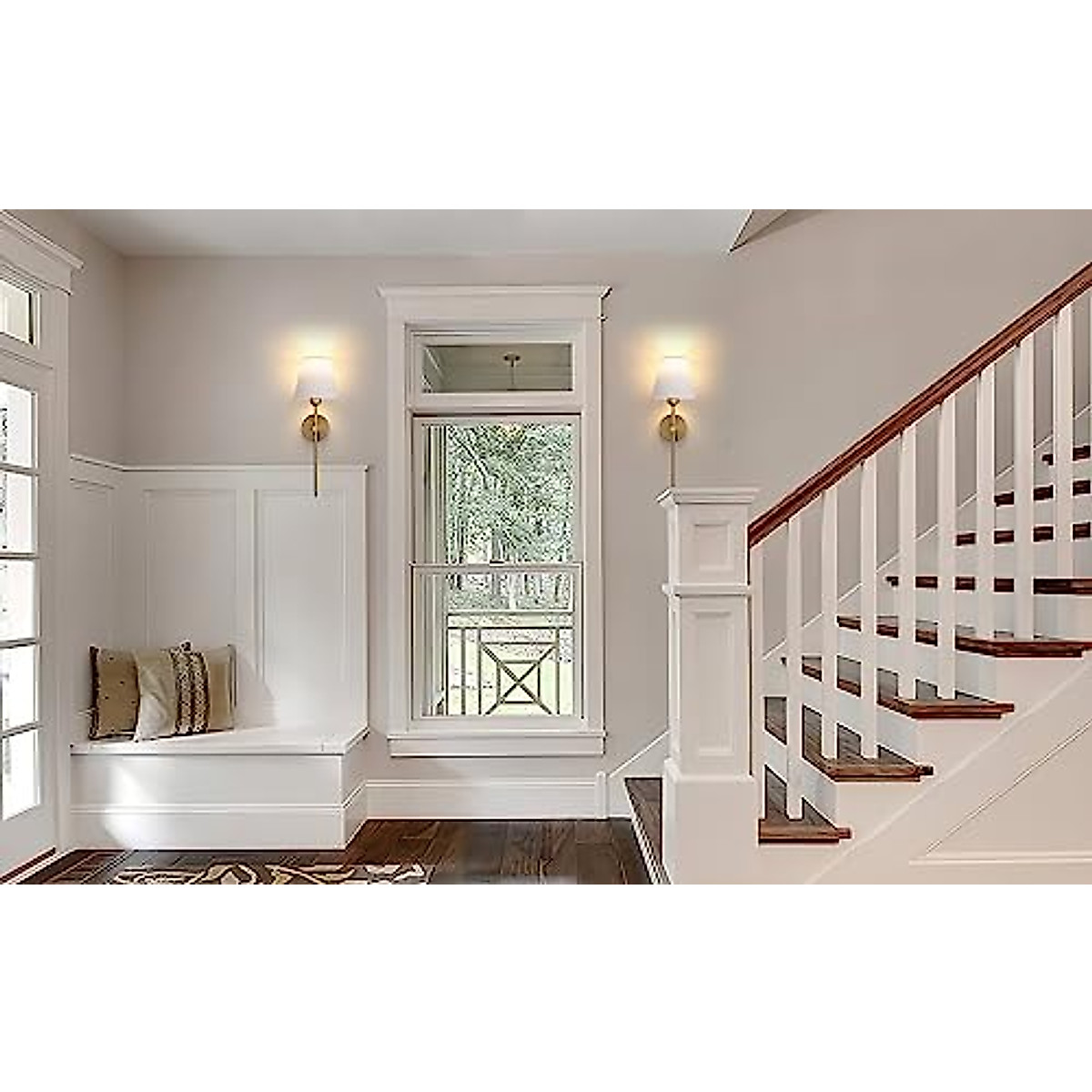 Tumgog Battery Operated Wall Light Set of 2，with Remote Control Dimmable Not Hardwired Wall Sconce Fixtures，Battery Powered Eye Protection Wall Lamp No Wiring Required (Color : Gold)