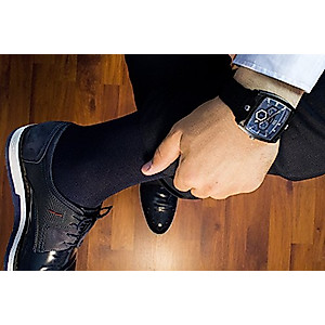 Hugh Ugoli Men's Bamboo Dress Socks for Business & Trouser, Thin & Seamless Crew Socks, 4 Pairs with Gift Box, Shoe Size 8-12, Assorted, Shoe Size: 8-12