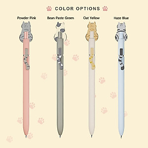 4pcs Cute Cat Ballpoint Kawaii Pens, Colorful 0.5mm Fine Point Retractable Pen, Comfortable Smooth Writing Pens, Quick Dry Black Ink Gel Pens, Cute Pens for Women & School Supplies, Aesthetic pens