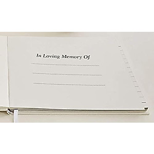 in Loving Memory Funeral Guest Book - Informal Lined Inner Page Format - Boxed - White - Size: 8.9" x 6.7"