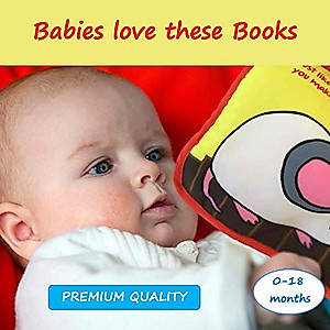 ToBe ReadyForLife Stimulating Baby Books 0-6 Months and 6-12 Months Infants - Crinkle Books for Babies - Toys Gift for 1 Year Old - Soft Cloth Animals Books for Baby Gift (2-Pack)