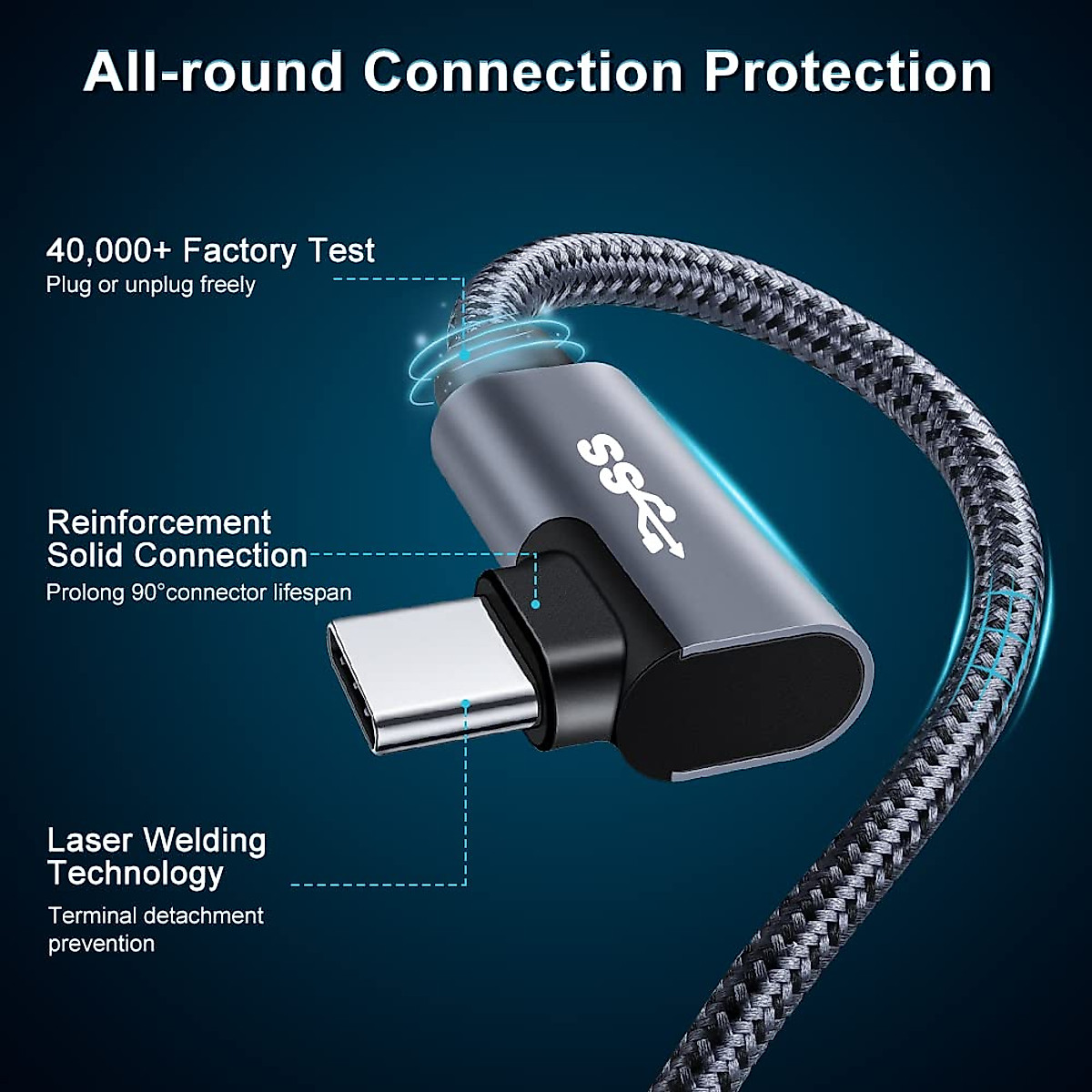 ELECTOP 20FT/6M Link Cable for Oculus Quest 2/ Quest 1, USB C 3.2 Gen1/ 5Gbps for Oculus Quest 2 Link Cable, Fast Charging & PC Data Transfer, Compatible for Oculus Quest Headset and Gaming PC