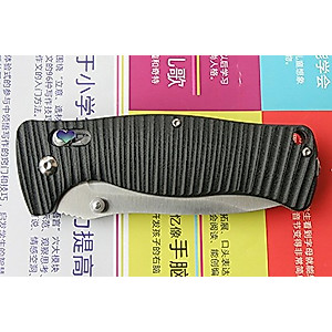 Ganzo G720-BK Tactical Folding Knife Multi Tool Window Breaker 440C Blade Black G10 Handle w/ Paper Box & Draw String Bag G720