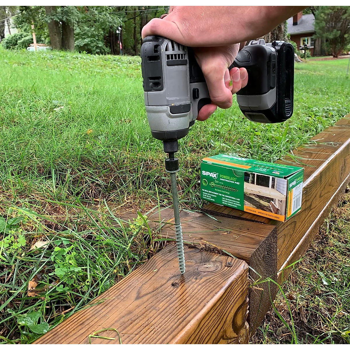 SPAX 1/4" x 5" Exterior Hex Head Structural Wood Lag Screws Powerlags Hex (50 EA) Bit Included Heavy Duty Rust Resistant