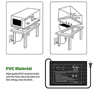 Simple Deluxe 2 Pack Reptile Heat Pad Under Tank Heater 8 X 12 Inch 16W Terrarium Warmer Heating Mat for Lizard/Spider/Frog/Turtle/Snake/Plant 30-40gal Tank, Black