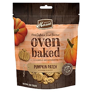 Merrick Oven Baked Dog Treats, Natural and Crunchy Bag of Treats, Pumpkin Patch with Real Pumpkin Snack - 11 oz. Bag