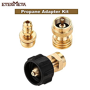 ETERMETA 3 Pack Propane Refill Adapter Set, Gas Adapter for 1lb QCC1 / POL Propane Tank and Throwaway Disposable Small Propane Bottles