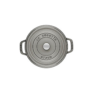 STAUB Cast Iron Roaster/Cocotte, Round, 26 cm, 5 L, Graphite Grey