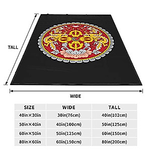 Emblem of Bhutan Blanket Throw Bedding Room Decor Flannel Blankets for Bed Sofa 80"x60"