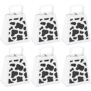 Okuna Outpost 6 Pack Cow Bells with Handle for Kids, Noise Makers for Farm, Sporting Events (4 Inches)