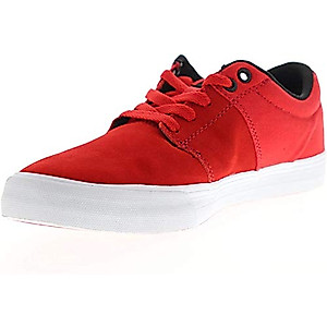 Supra 08029 Men's Stacks II Vulc Skateboarding Shoe, Risk Red-White - 6 M US
